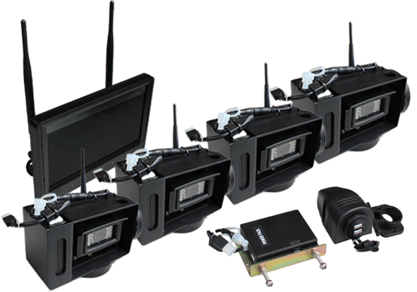 9” - 4 CAMERA DVR WIRELESS KIT - RCT